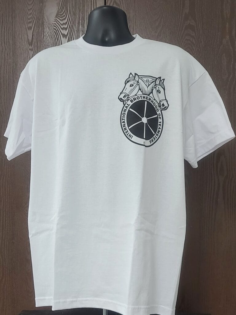 848 White Classic T-shirt with Black Oversized Teamster Logo - Teamster ...